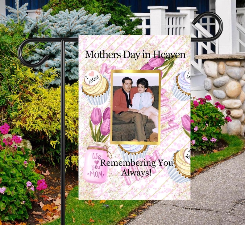 Personalized Memorial Mothers Day Garden Flag, Mothers Day in Heaven ...
