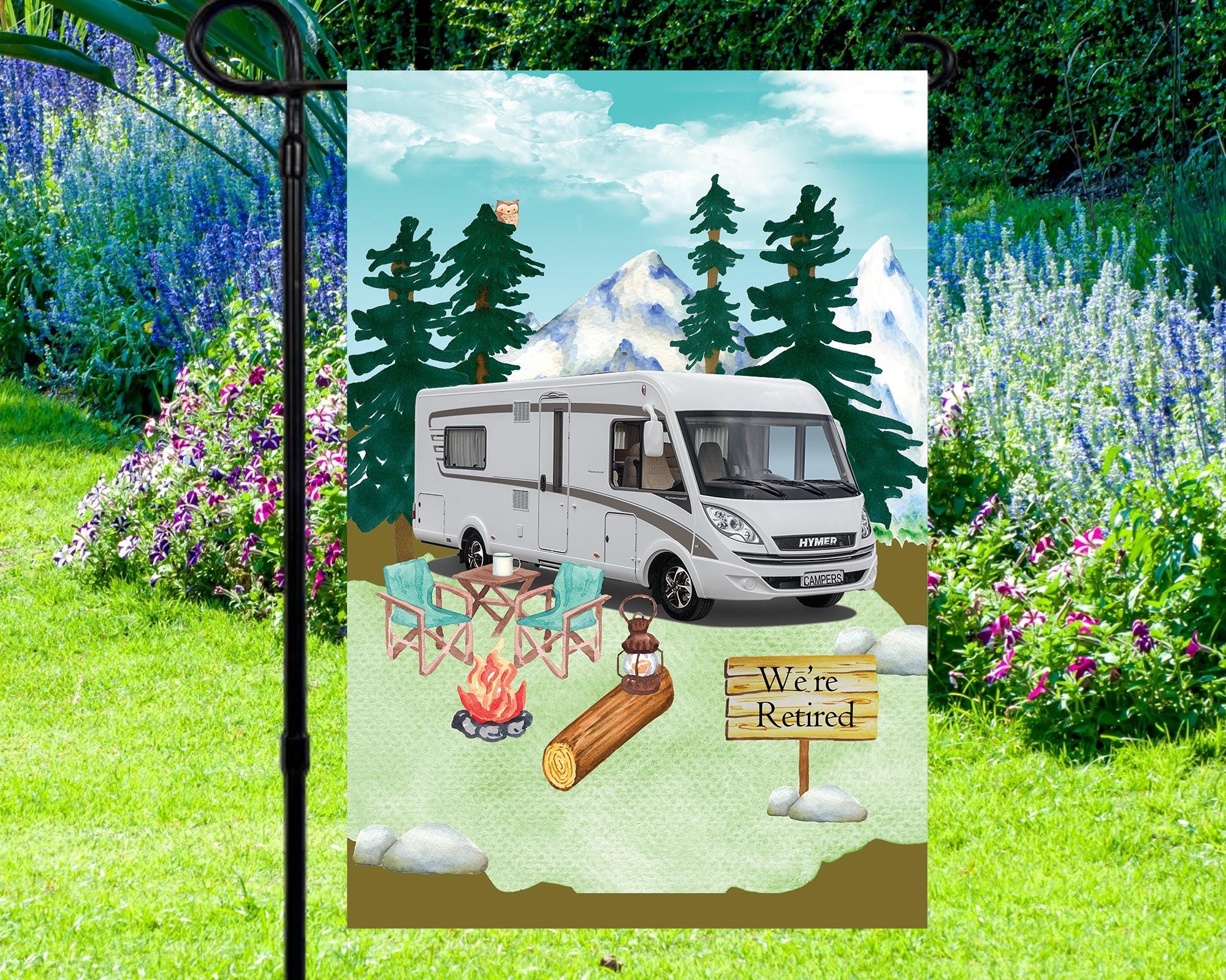 Personalized Camping Flag, Campsite Flag, Campsite Motorhome Flag ...
