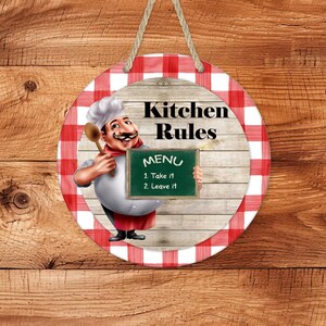Personalized Chef Kitchen Sign, Custom Bistro Wall Hanging, Rustic Cafe ...