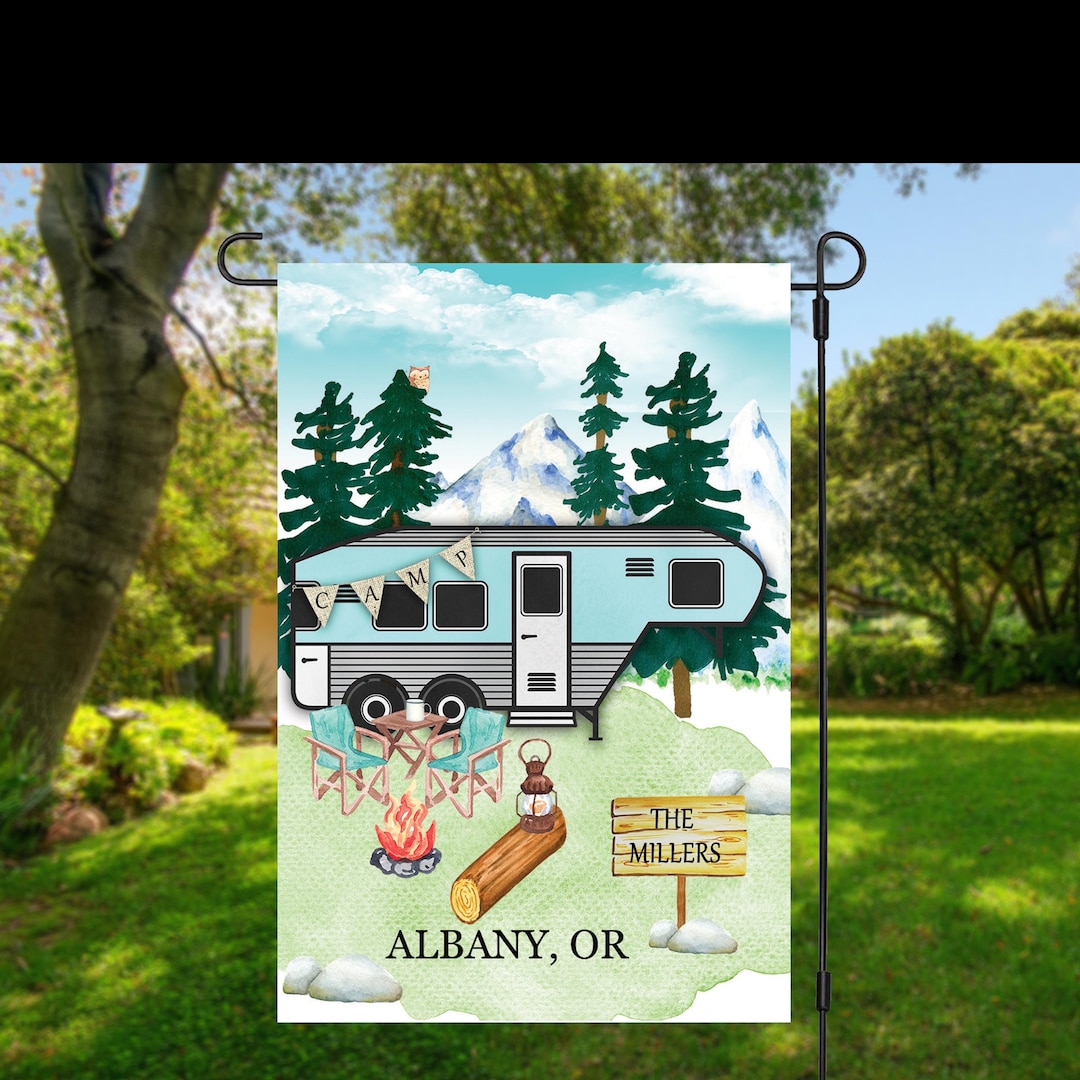 Camping Personalized Flag, Welcome to Our Camp Flag, Campsite Decor ...