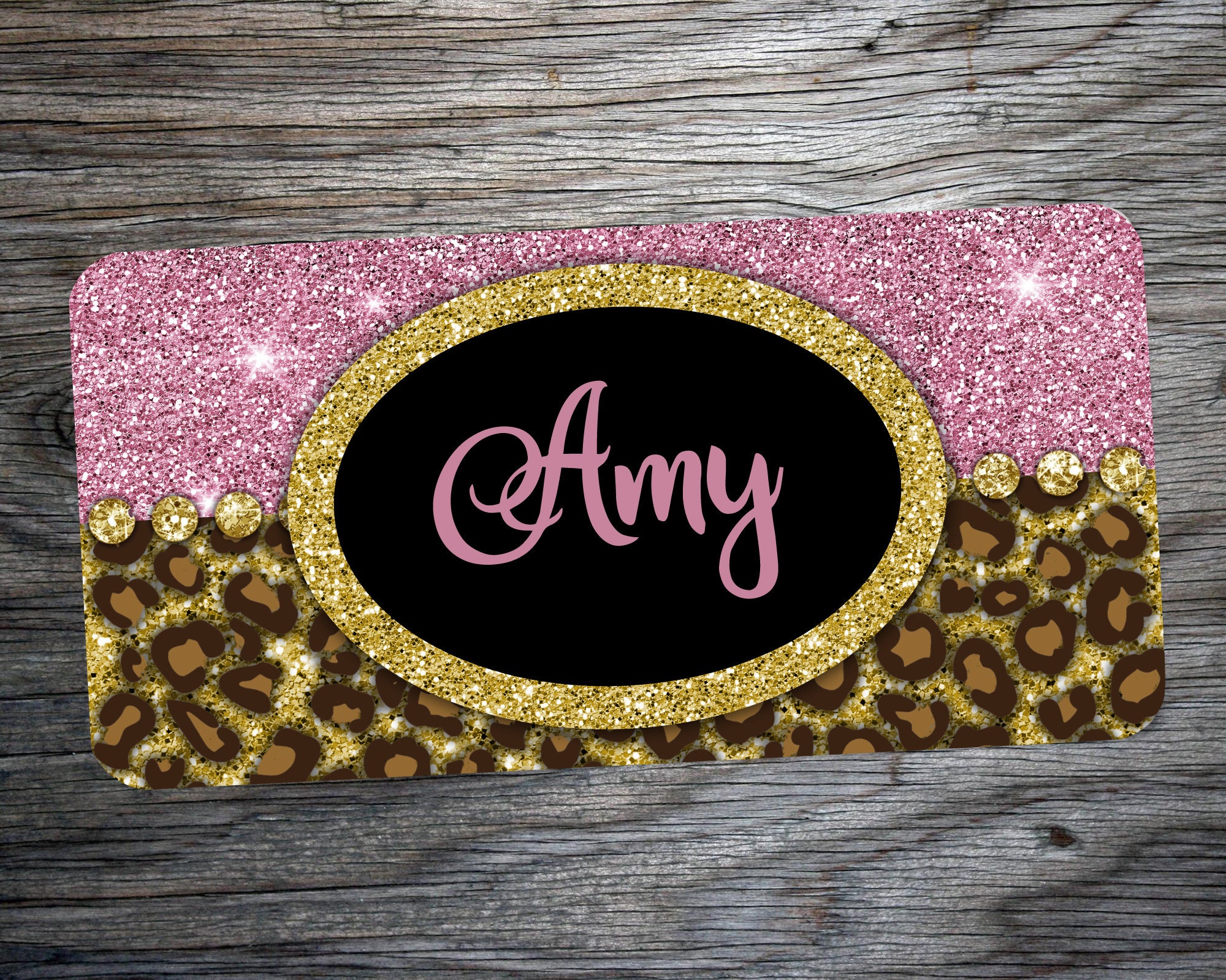 Leopard Print Name License Plate Personalized Leopard Front | Etsy