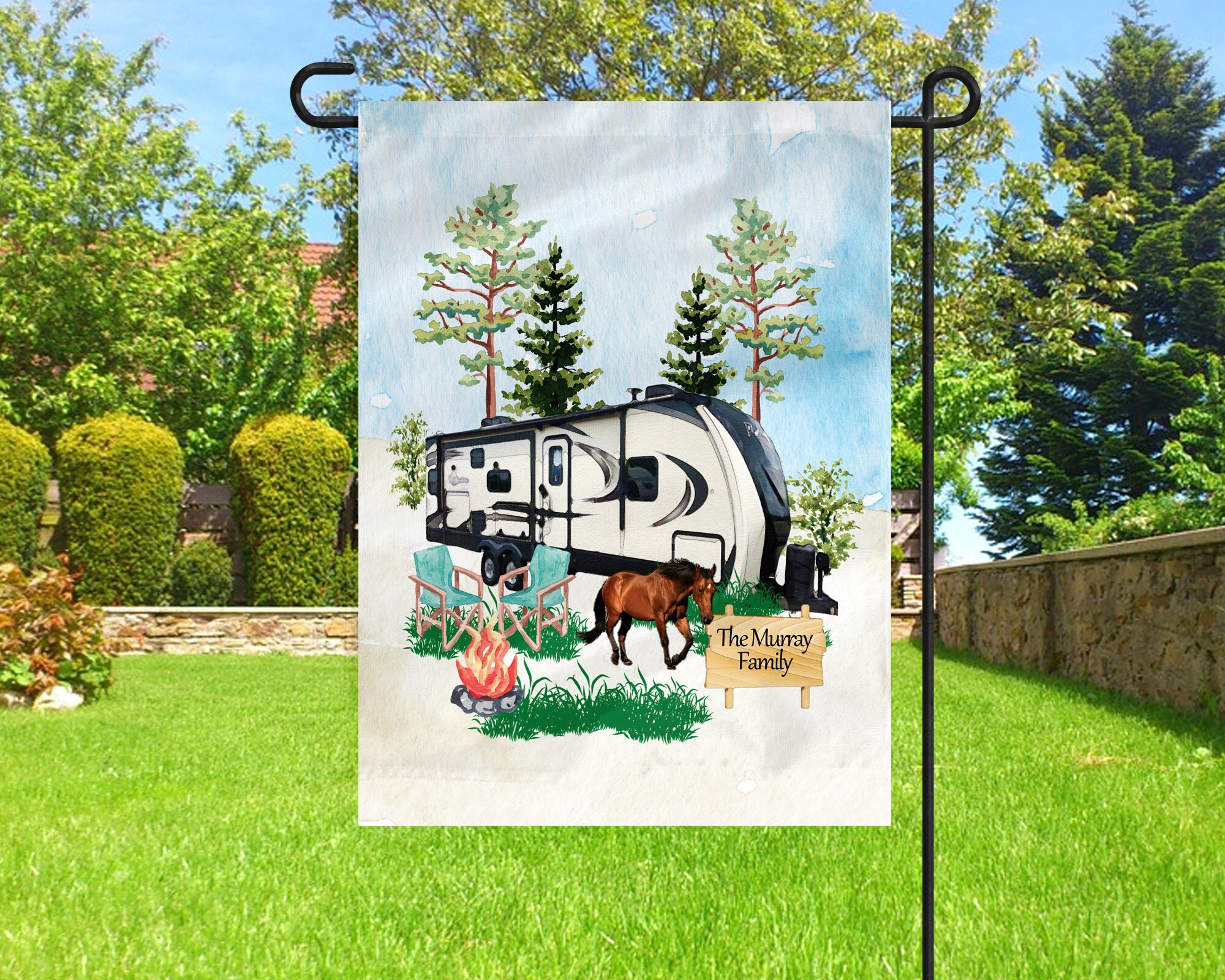 Camping Flag Camping Gifts Camp Personalized Flag Camping - Etsy