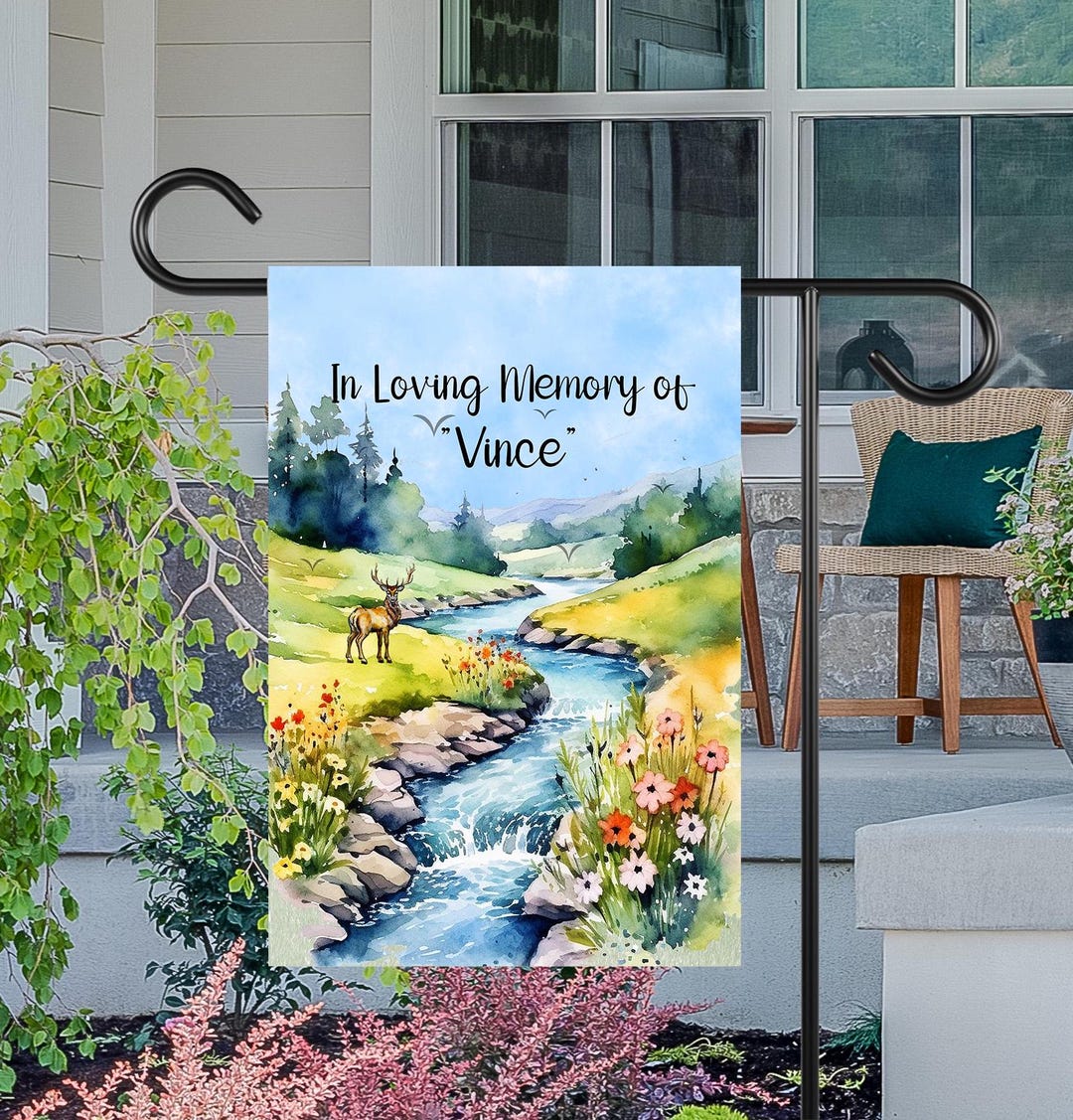 Personalized in Loving Memory Flag, Cemetery Decoration, Memorial ...