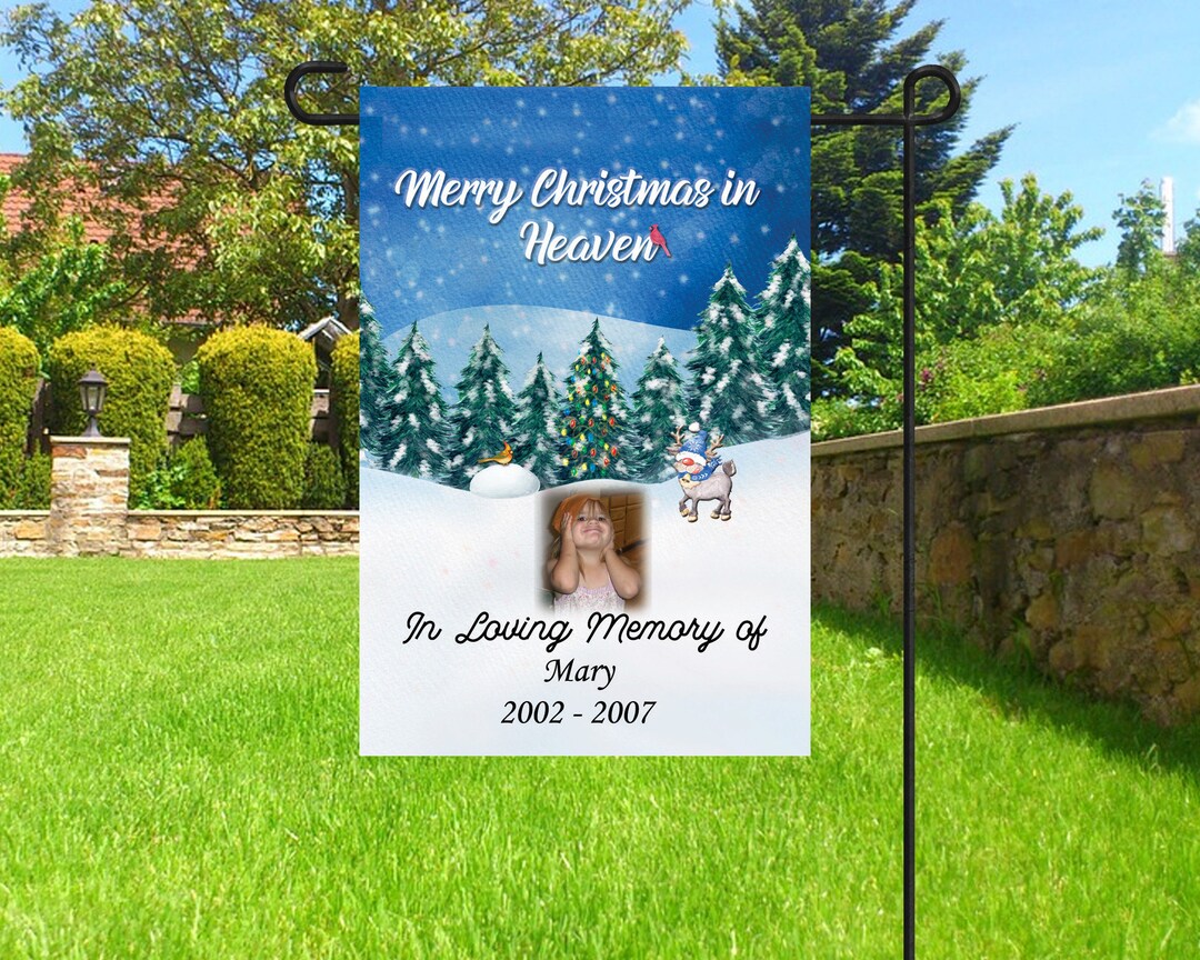 Christmas Memorial Flag Personalized Christmas in Heaven - Etsy