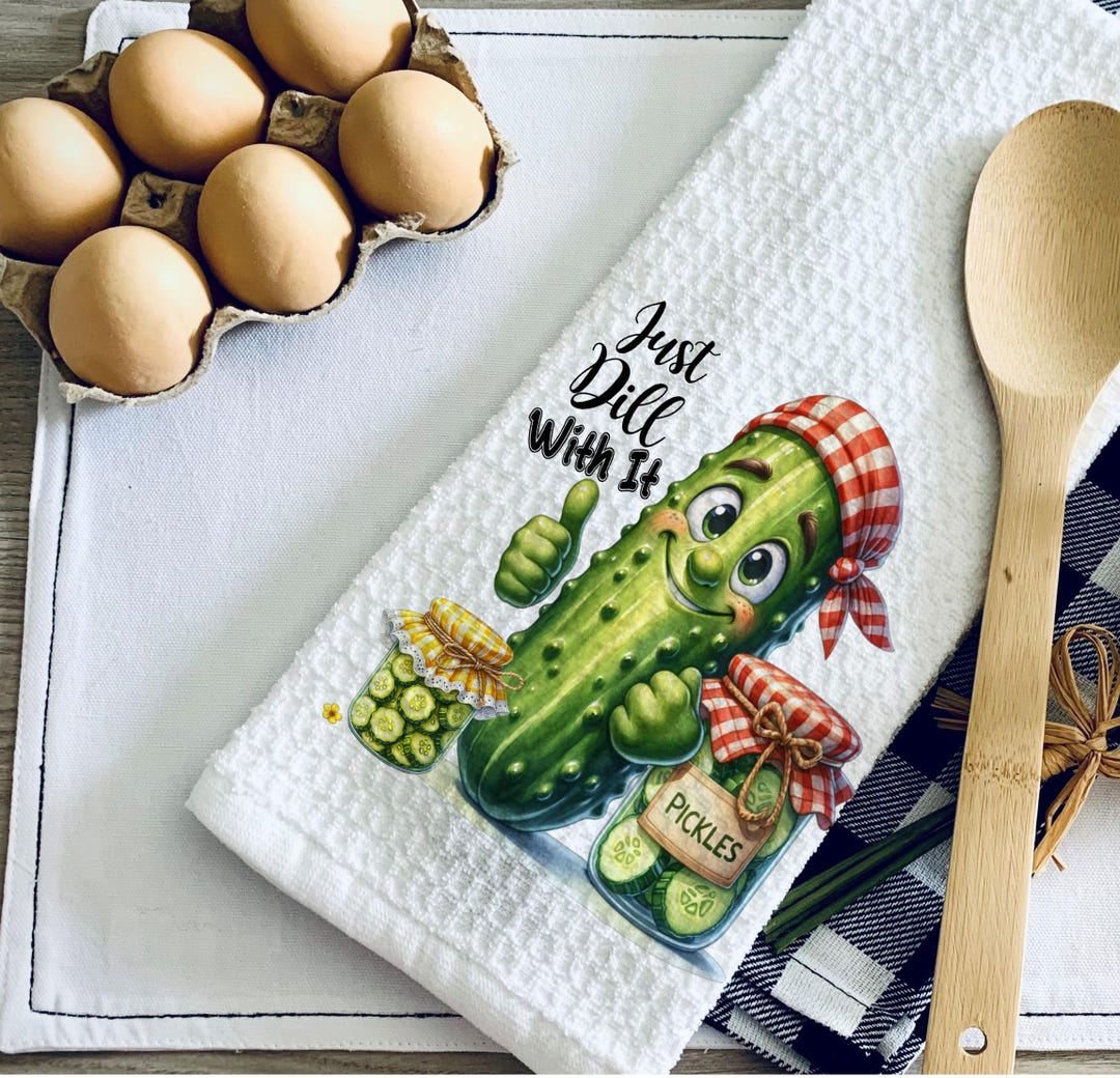 Funny Kitchen Towel, Pickle Kitchen Decor, Pickle Kitchen Dishcloth ...