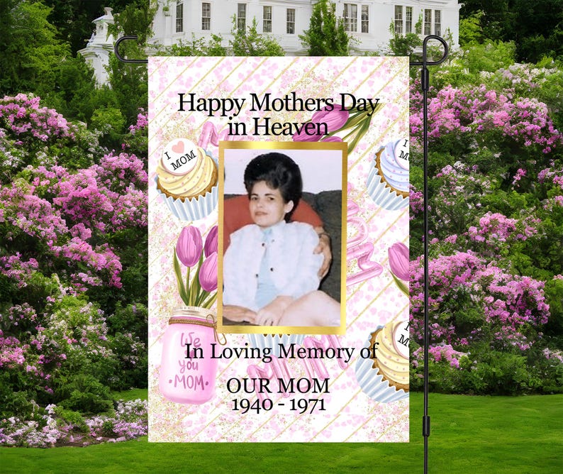 Personalized Memorial Mothers Day Garden Flag, Mothers Day in Heaven ...