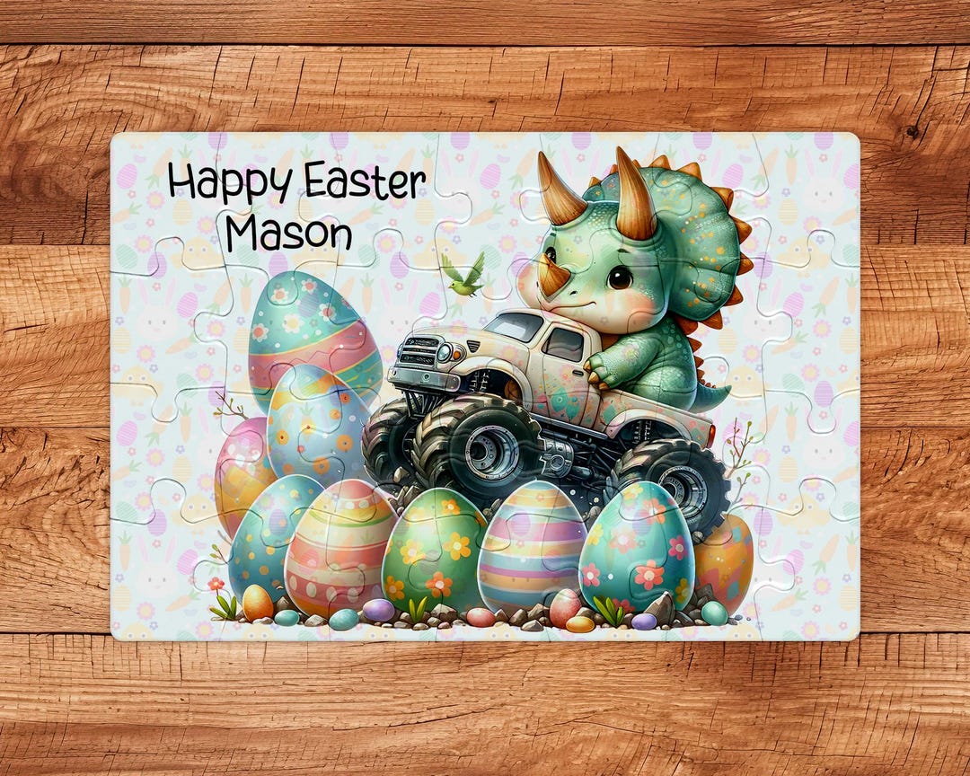Personalized Easter Bunny Puzzle - Custom Name Kids Jigsaw - Cute ...