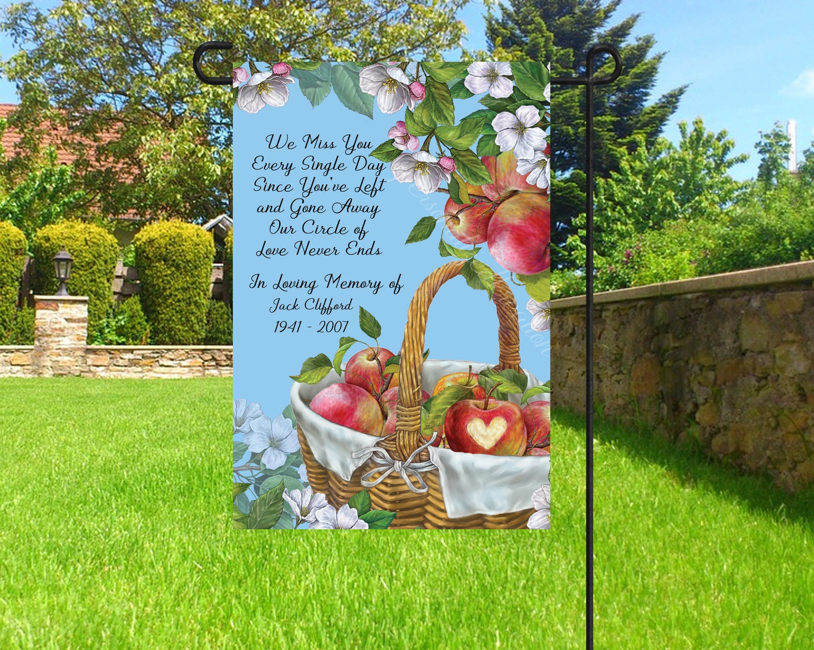 Photo in Memory Flag Personalized Memorial Flag Cemetery | Etsy