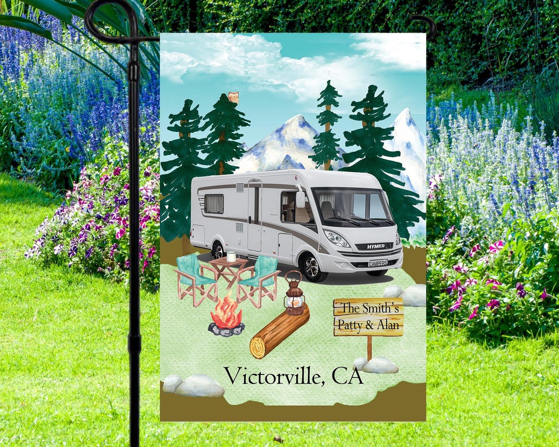 Personalized Camping Flag, Campsite Flag, Campsite Motorhome Flag ...