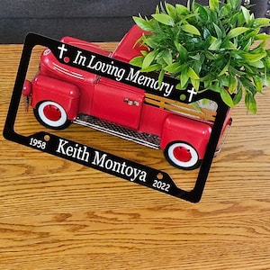 Custom in Loving Memory License Plate Frame | Personalized Memorial ...