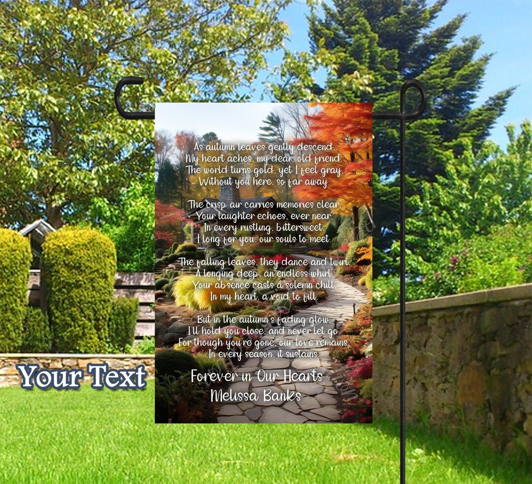 Fall in Loving Memory Garden Flag, Personalized Memorial Fall Flag ...