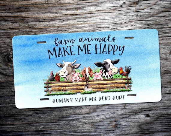 Farm License Plate Cow License Plate Front Car Tag Front - Etsy