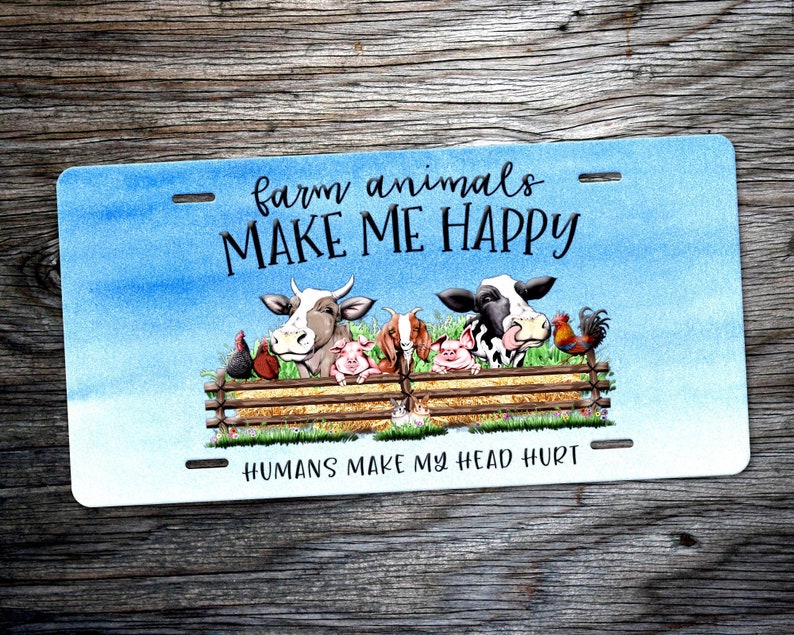 Farm License Plate Cow License Plate Front Car Tag Front - Etsy