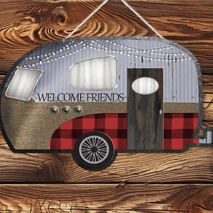 Personalized Rustic Camper Sign - Custom Family Name Plaque - Home ...