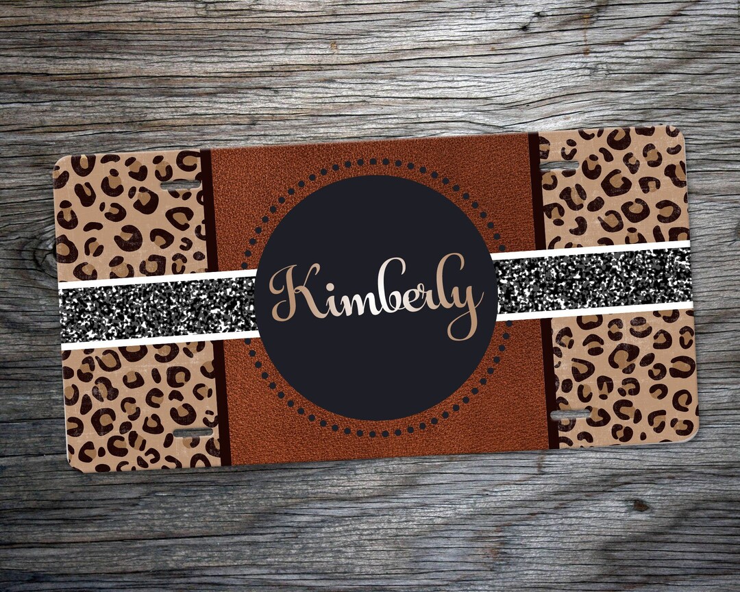 Leopard Print License Plate, Personalized Leopard Front License Plate ...