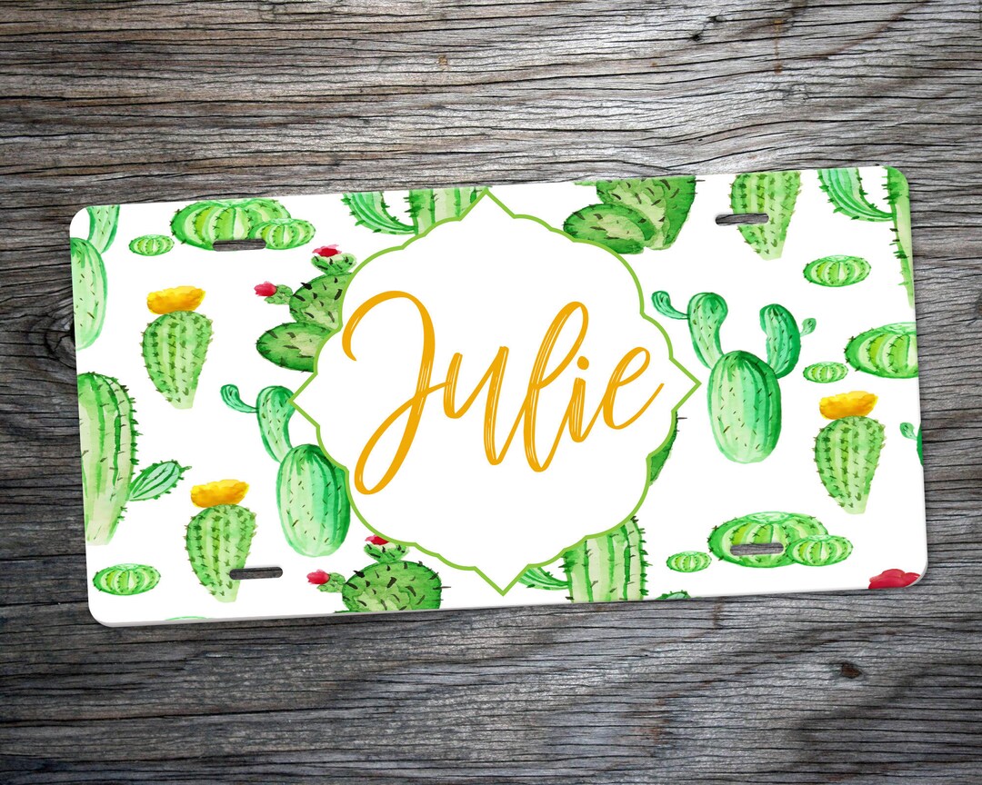 Cactus License Plate Cactus Personalized Front License - Etsy