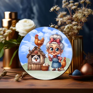 Whimsical Chicken Drink Coasters - Set of 4 Decorative Drink Coasters ...