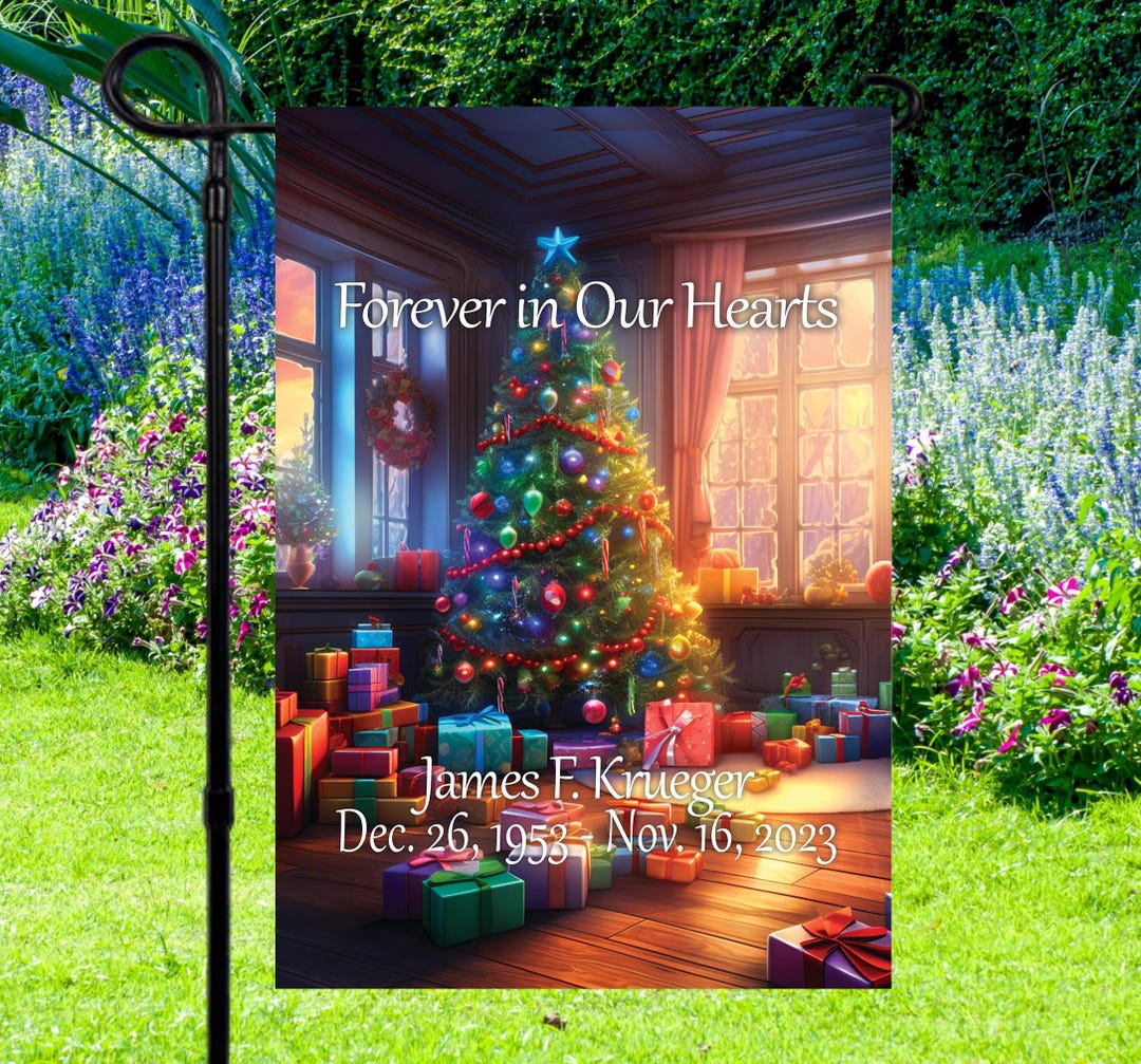 Personalized Christmas Memorial Garden Flag, in Loving Memory Flag ...
