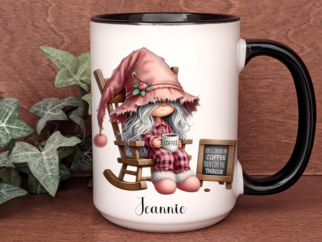 Personalized Coffee Lover Mug, Gnome Coffee Mug, Personalized Gift for ...