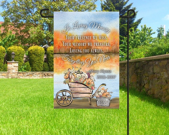 In Loving Memory Personalized Fall Flag Remembrance Fall - Etsy