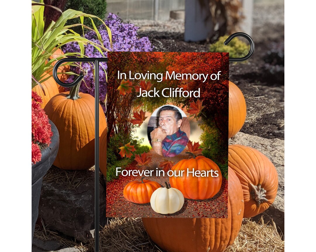 Personalized Fall Memorial Flag Photo in Loving Memory Flag Autumn ...