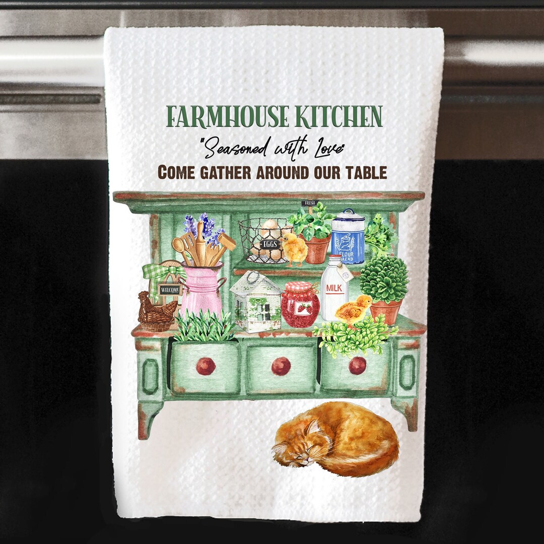 Farmhouse Kitchen Towel Country Kitchen Towel Farmhouse Dish - Etsy