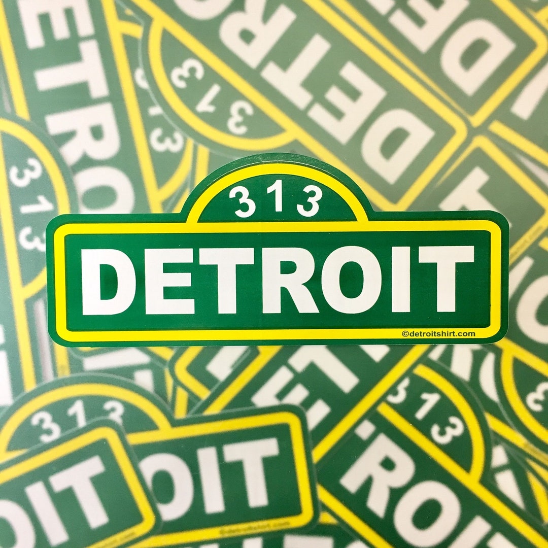 Sticker - Detroit Street Sign - Etsy