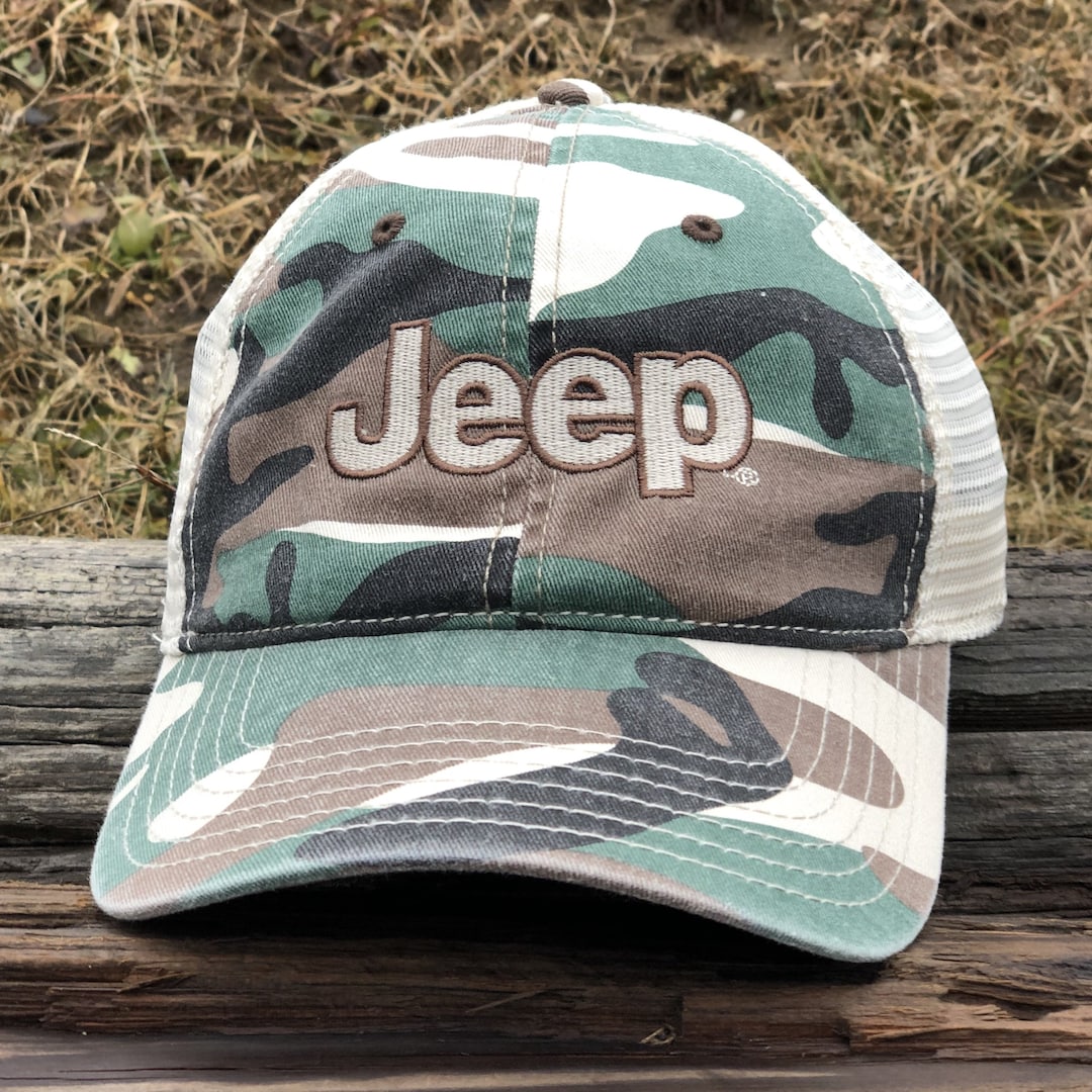 Hat - Jeep Garment Washed Trucker - Camo - Etsy