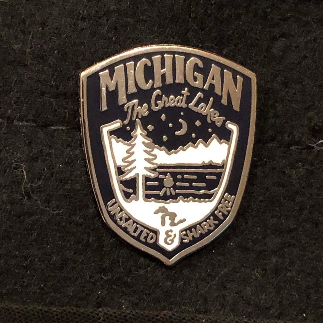 Enamel Pin - Michigan Shield - Etsy