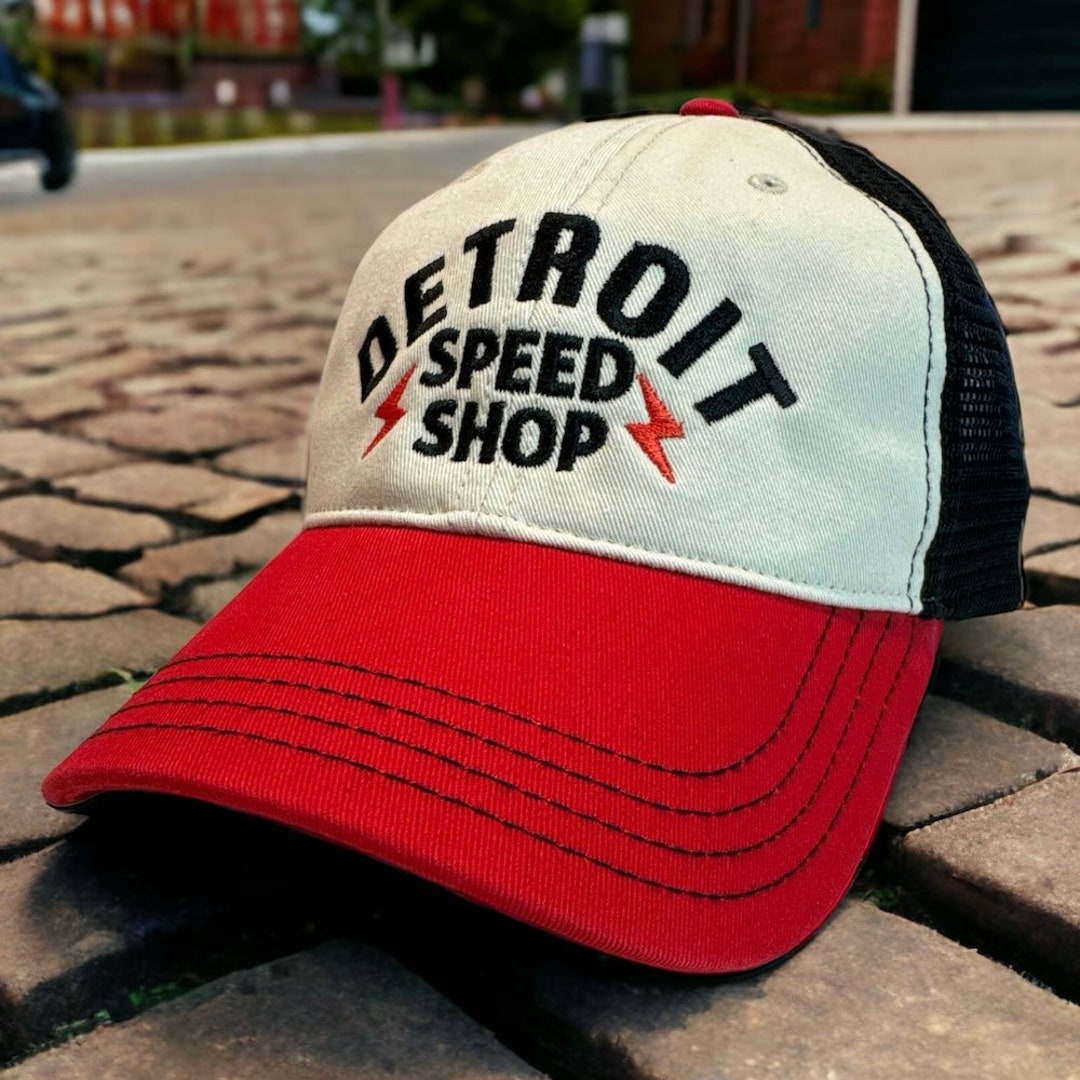 Hat - Detroit Speed Shop Bolt Tricolor Trucker - Etsy