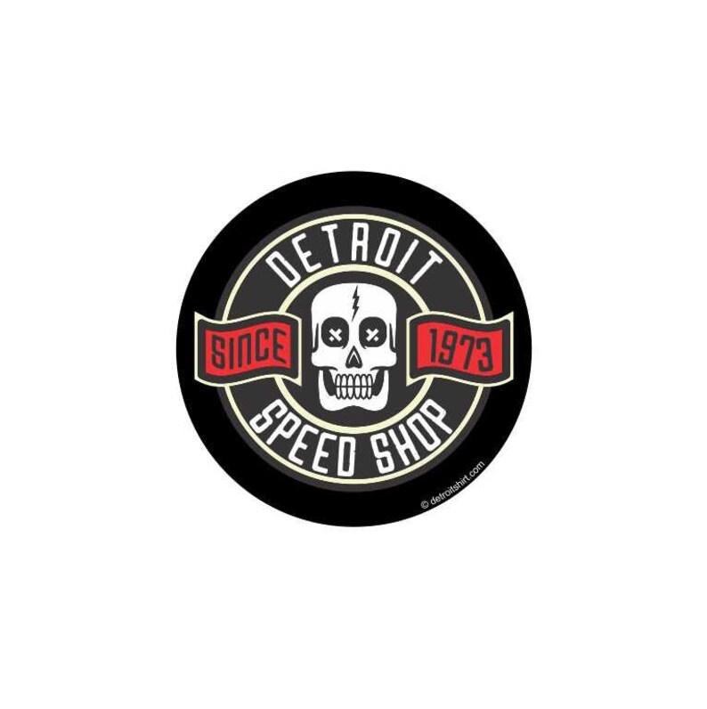 Sticker - Detroit Speed Shop Skull Circle - Etsy