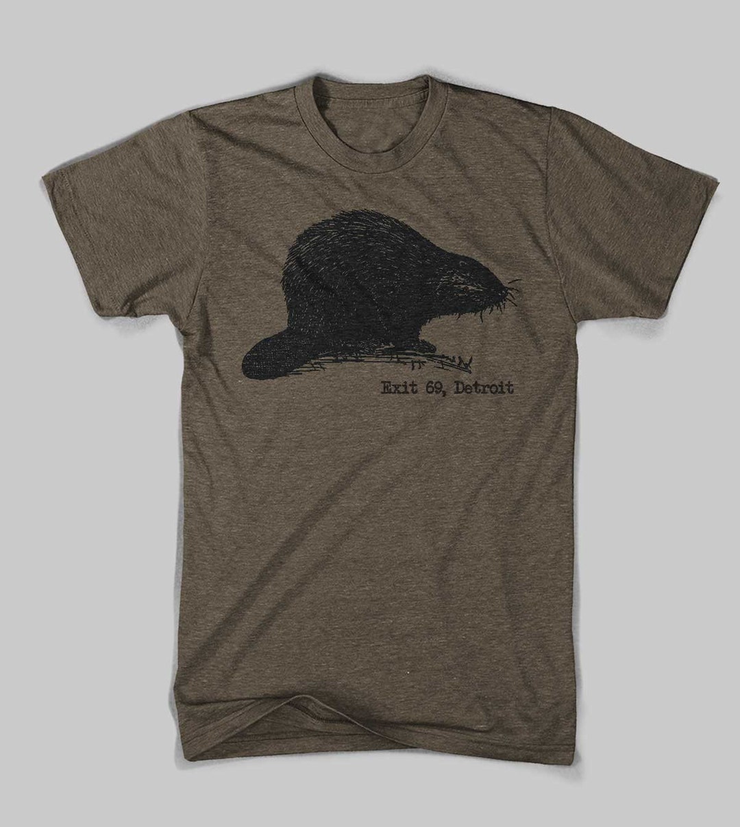 Mens Detroit Big Beaver T-shirt (heather Brown) - Etsy
