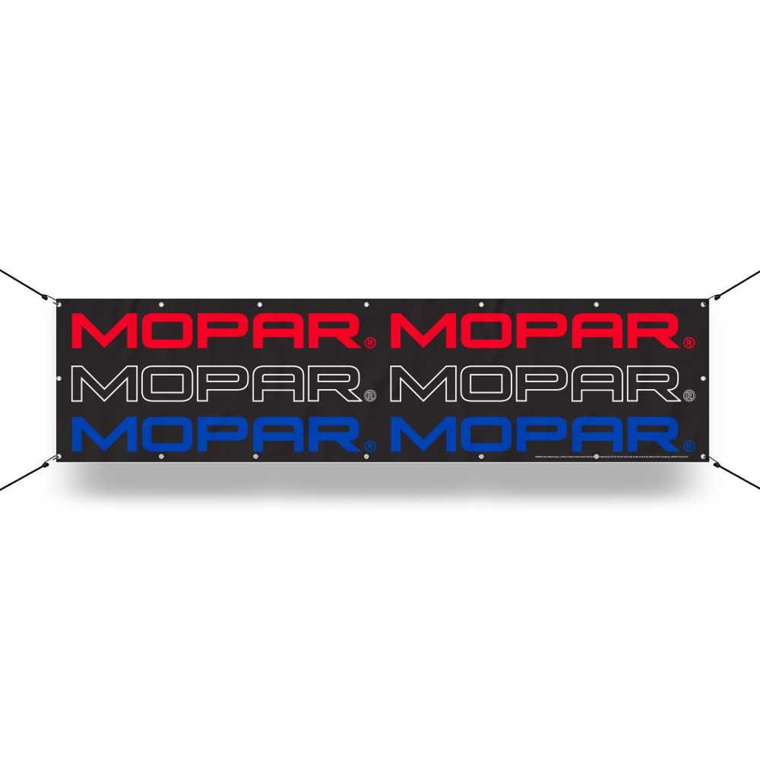 Banner - MOPAR Block Text Logo Long Repeated Red/white/blue - Etsy