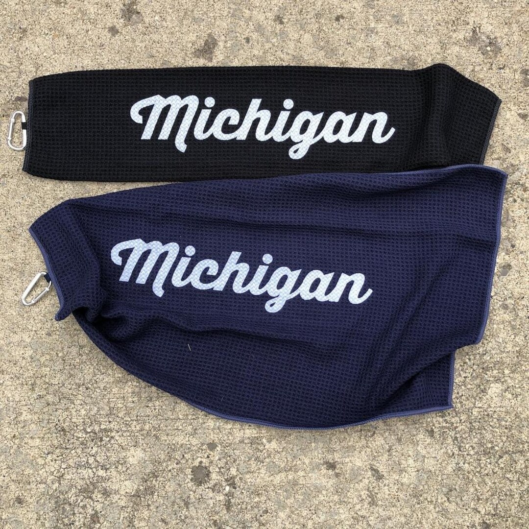 Golf Towel - Michigan Script - Etsy