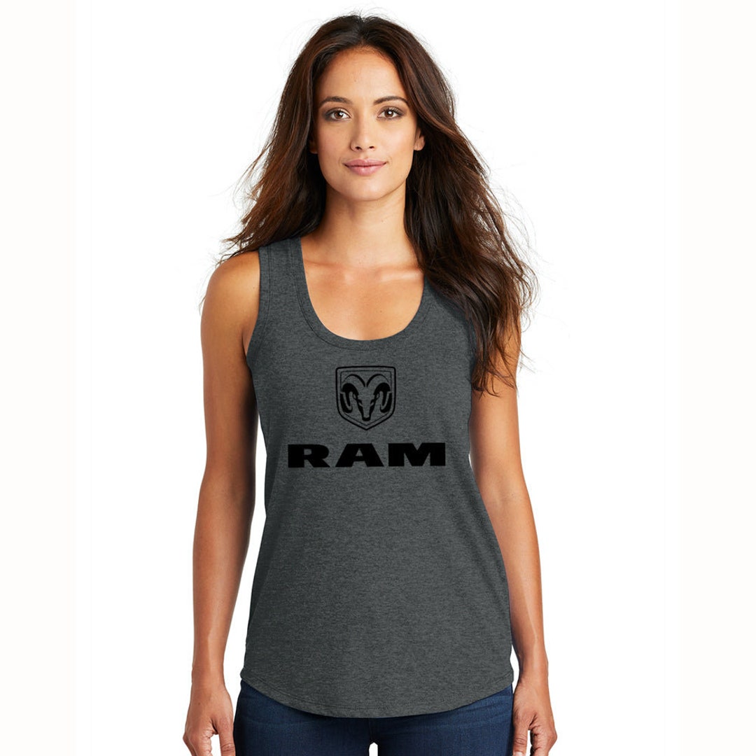 Ladies RAM Stacked Logo Tank Top - Heather Black Triblend - Etsy