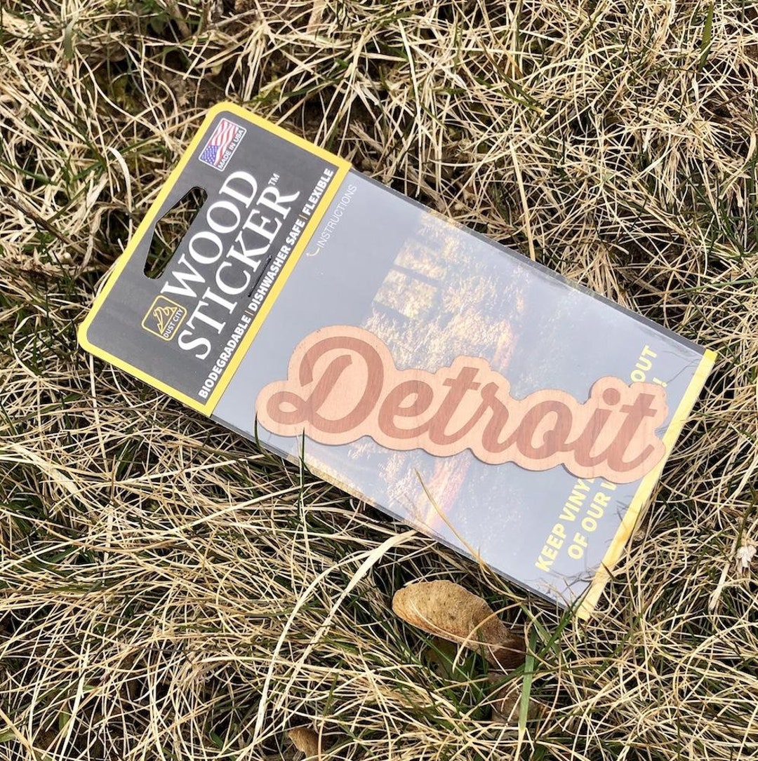 Wood Decal - Detroit Script - Etsy