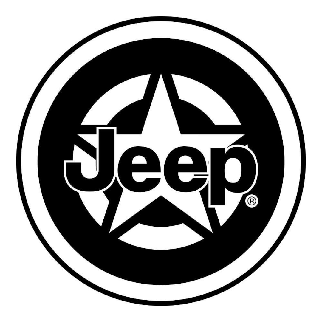 Sticker - Jeep® Star Black and White - Round - Etsy