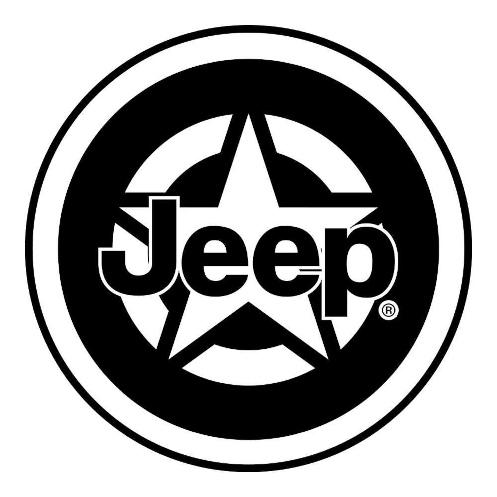 Sticker - Jeep® Star Black and White - Round - Etsy