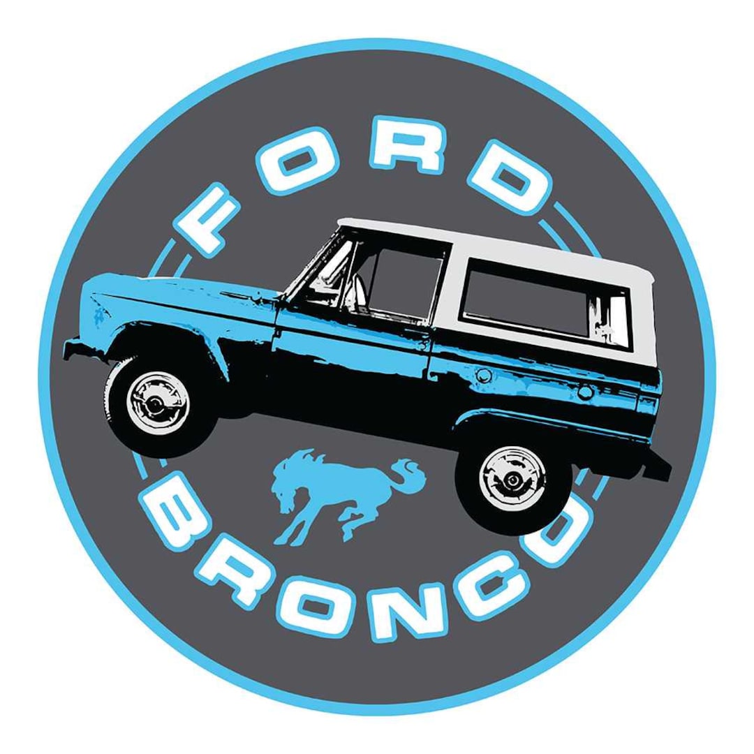 Sticker - Ford Bronco Blue - Round - Etsy