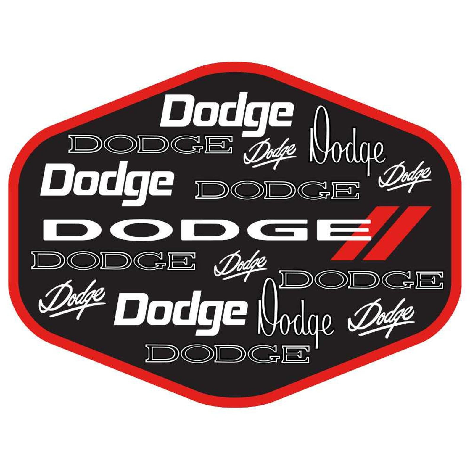 Sticker - Dodge Text Logos Hex - Etsy