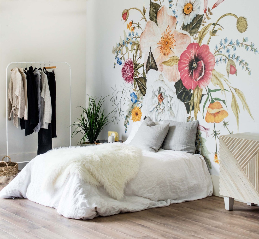 Honey Bloom Wallpaper - Large Flower Mural, Flower Pattern, Wall Mural ...