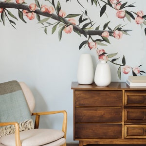 Just Peachy Wallpaper - Peach Tree Mural | Painted | Wall Decor ...