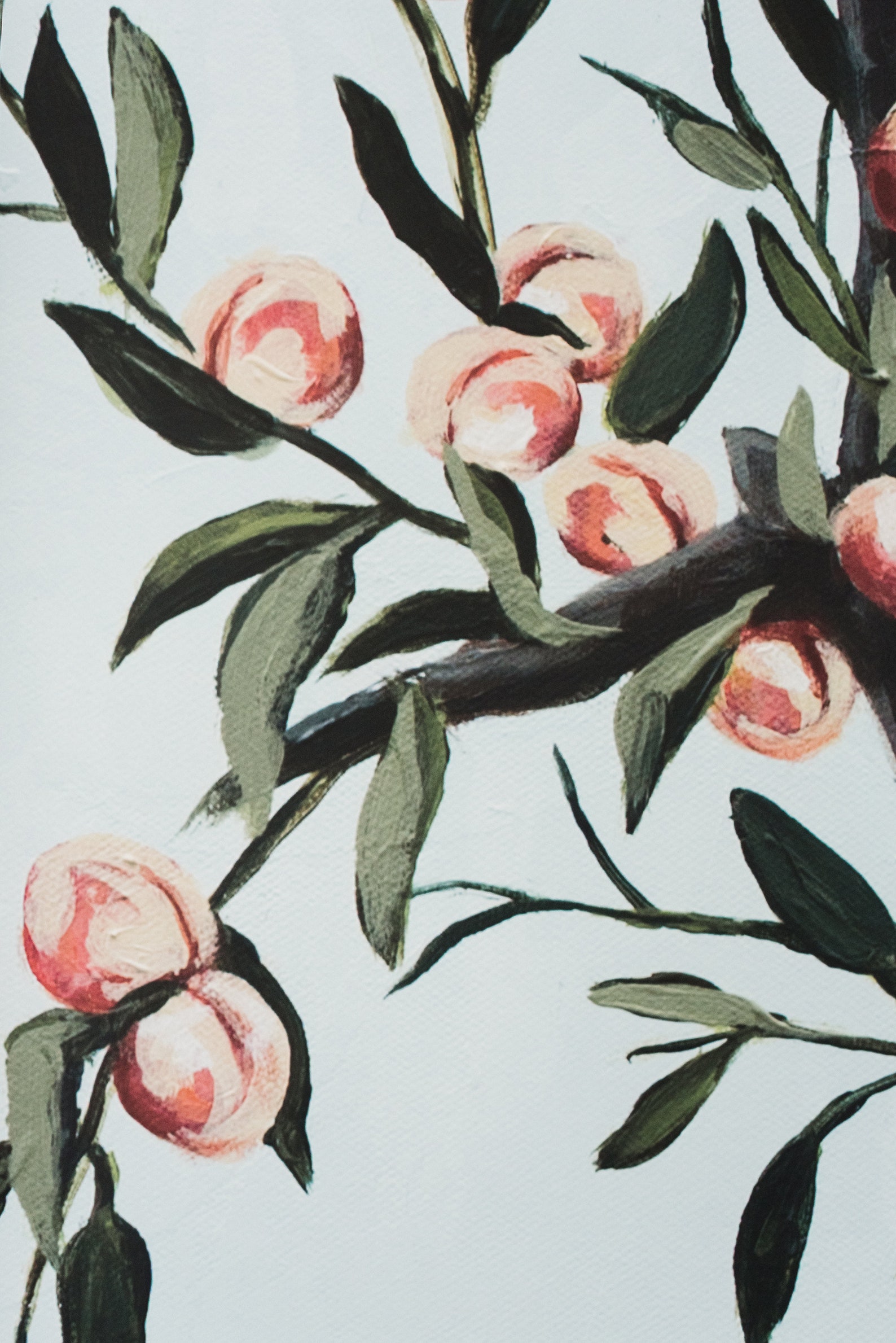 Just Peachy Wallpaper - Peach Tree Mural | Painted | Wall Decor | - Etsy