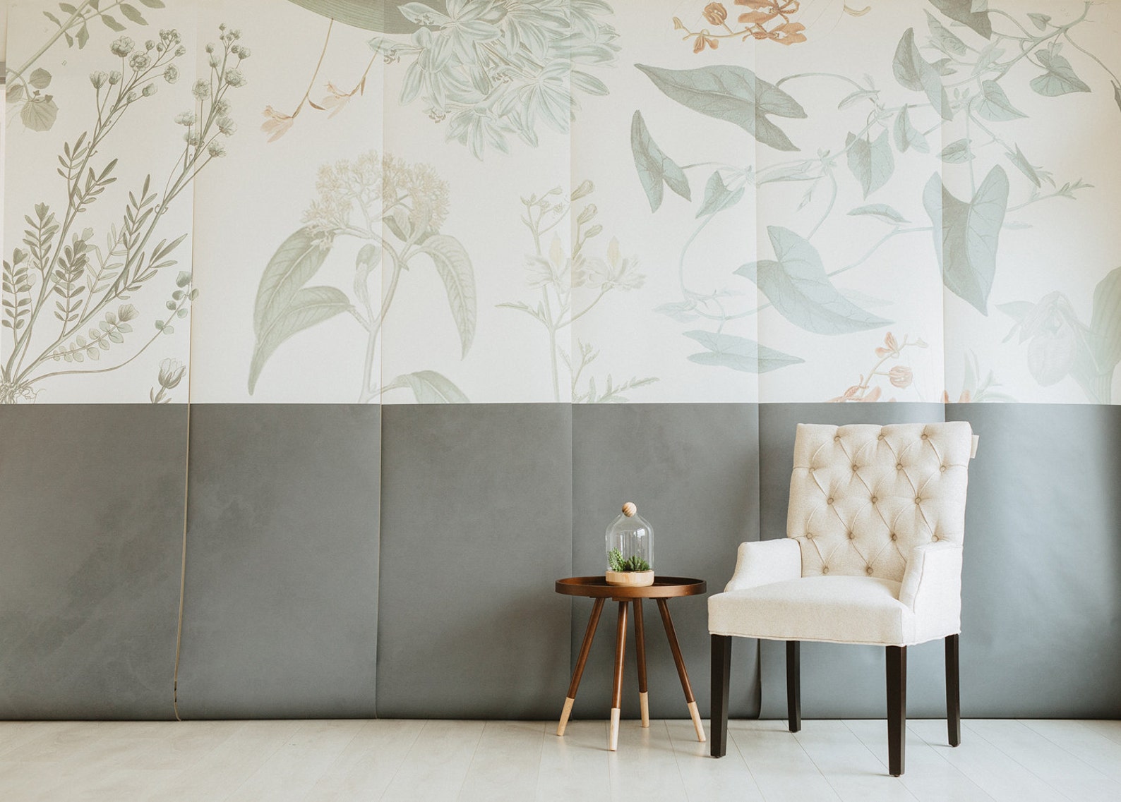 Breezy Botanical Mural - Floral Wallpaper | Wall Decor - Etsy