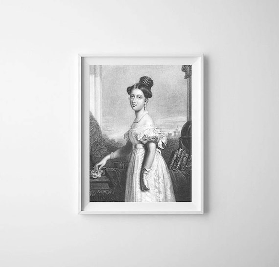 Queen Victoria Print Large Vintage Art Portrait | Etsy