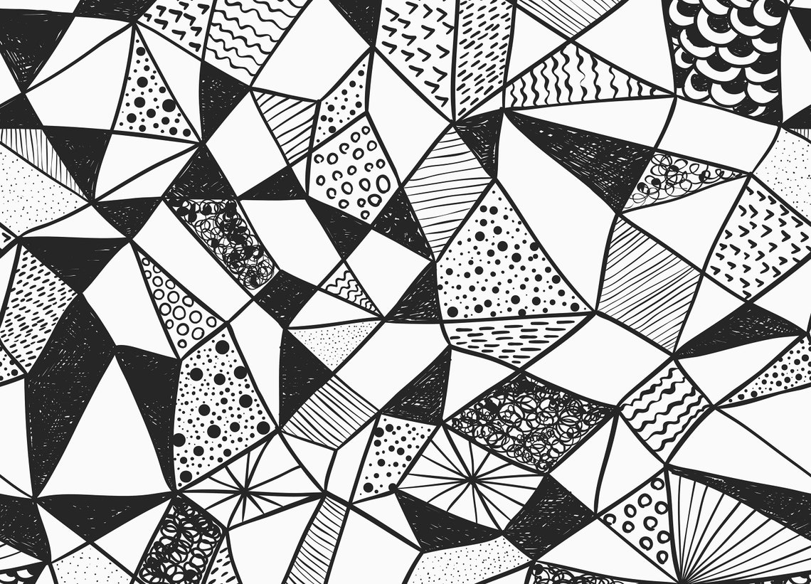 Geometric Shapes Mural Abstract Art Triangle Wallpaper - Etsy