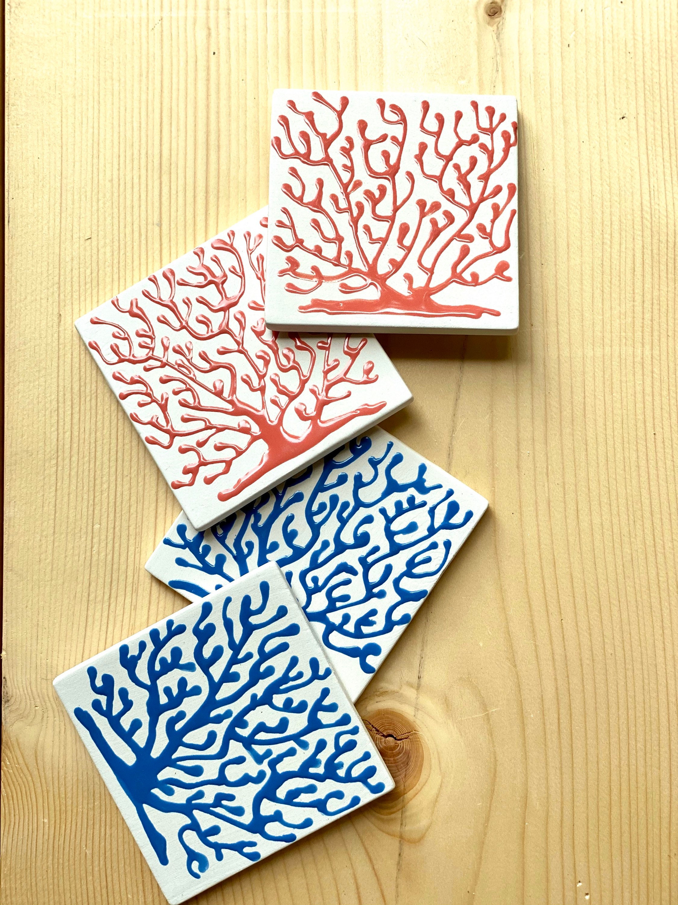 Coasters Coral Pattern | Etsy
