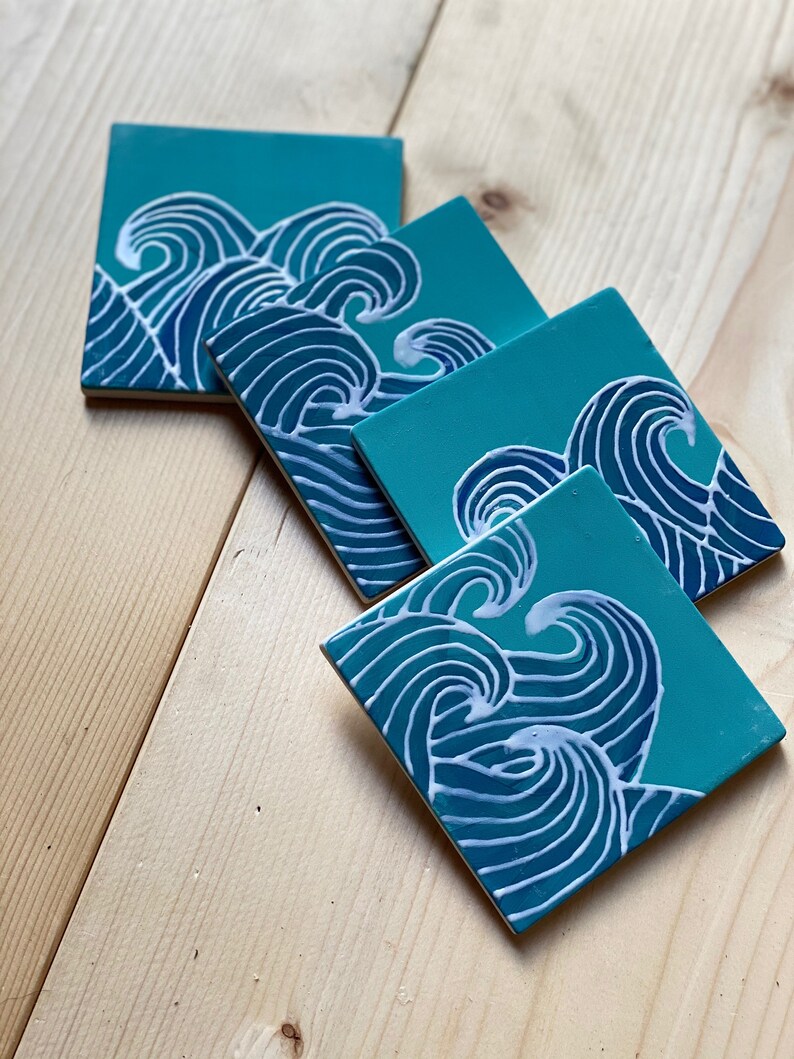 Coasters - Wave Pattern - Etsy