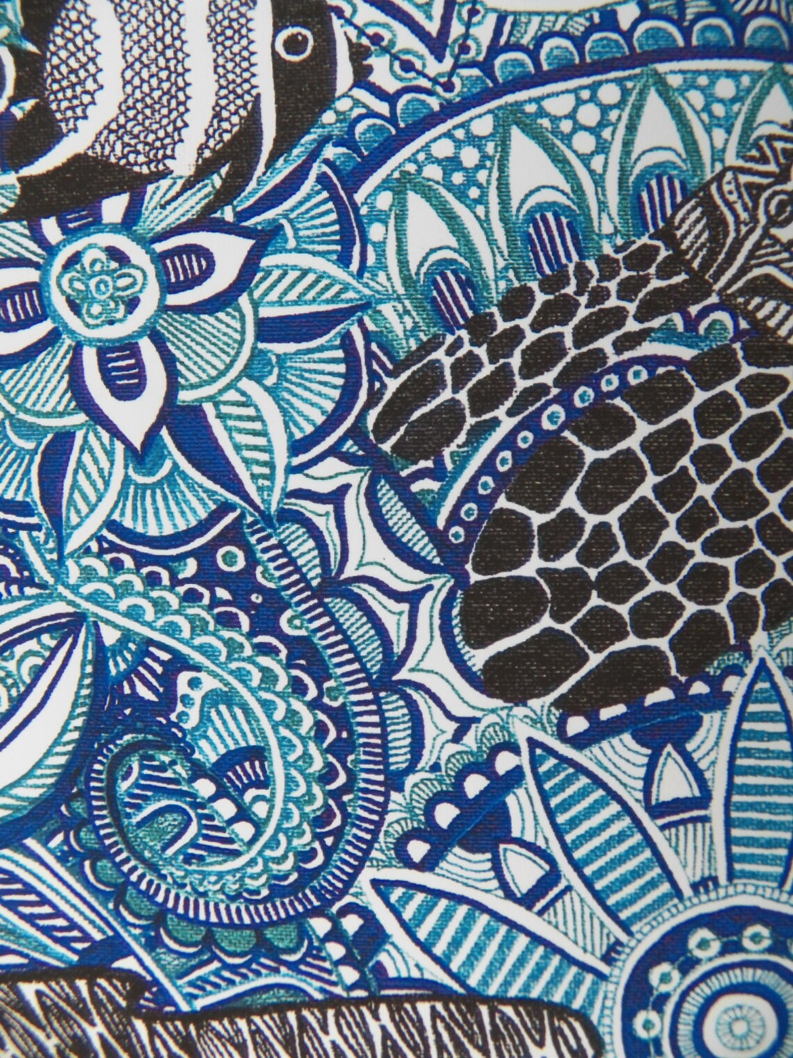 Cayman Sea Turtle Zentangle Drawing,11x14 Print - Etsy