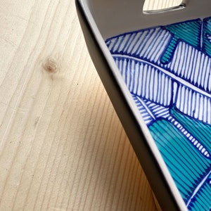 Small Handled Tray Palm Tree Pattern - Etsy